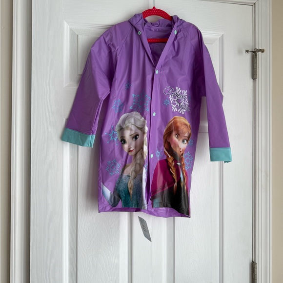 Disney | Jackets & Coats | Disney Frozen Purple Raincoat With Elsa And ...